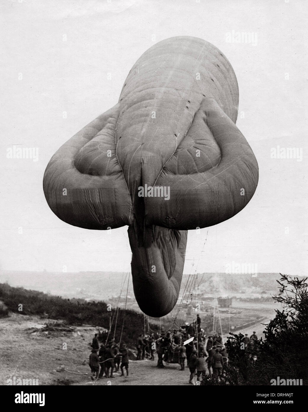 British RFA kite balloon, Western Front, WW1 Stock Photo - Alamy