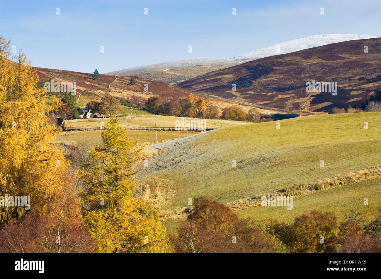 Glen Gairn on a frosty autumn morning, near Ballater, Deeside ...