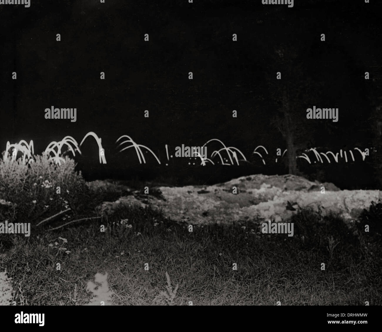 Night scene inside Australian lines, Western Front, WW1 Stock Photo - Alamy