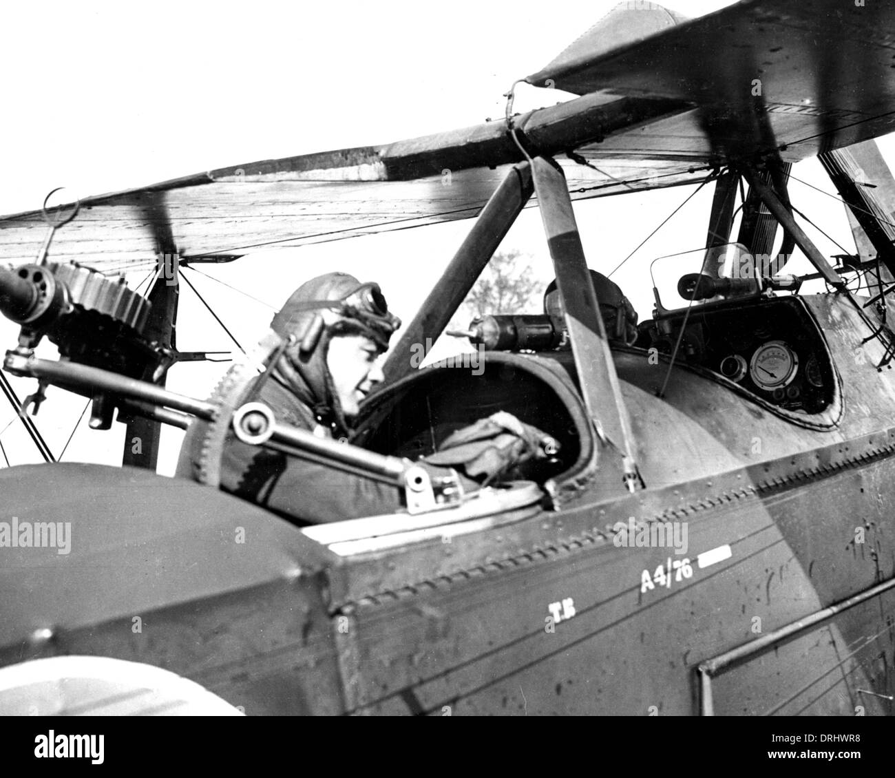 RAF observer with wireless transmitter, WW1 Stock Photo - Alamy