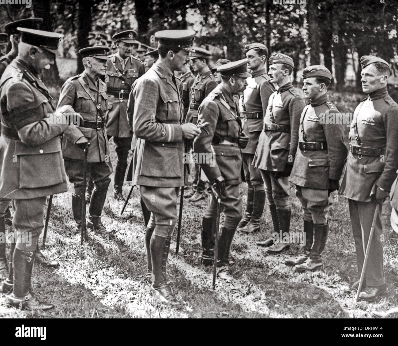 King George V with RAF pilots, Western Front, WW1 Stock Photo - Alamy