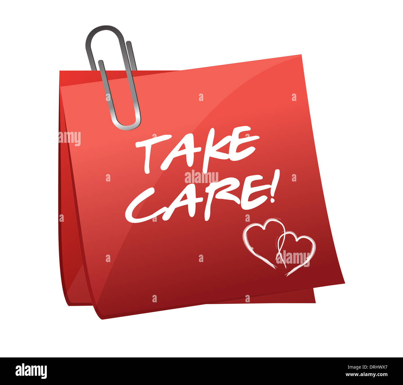 Take care message on a post it Stock Photo - Alamy