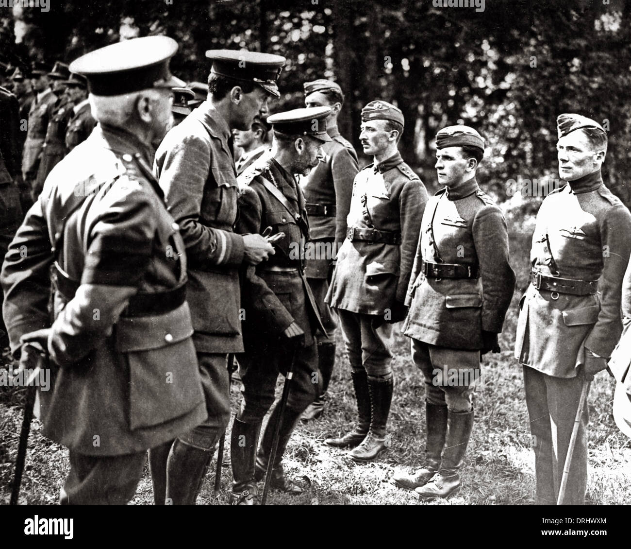 King George V with RAF pilots, Western Front, WW1 Stock Photo - Alamy