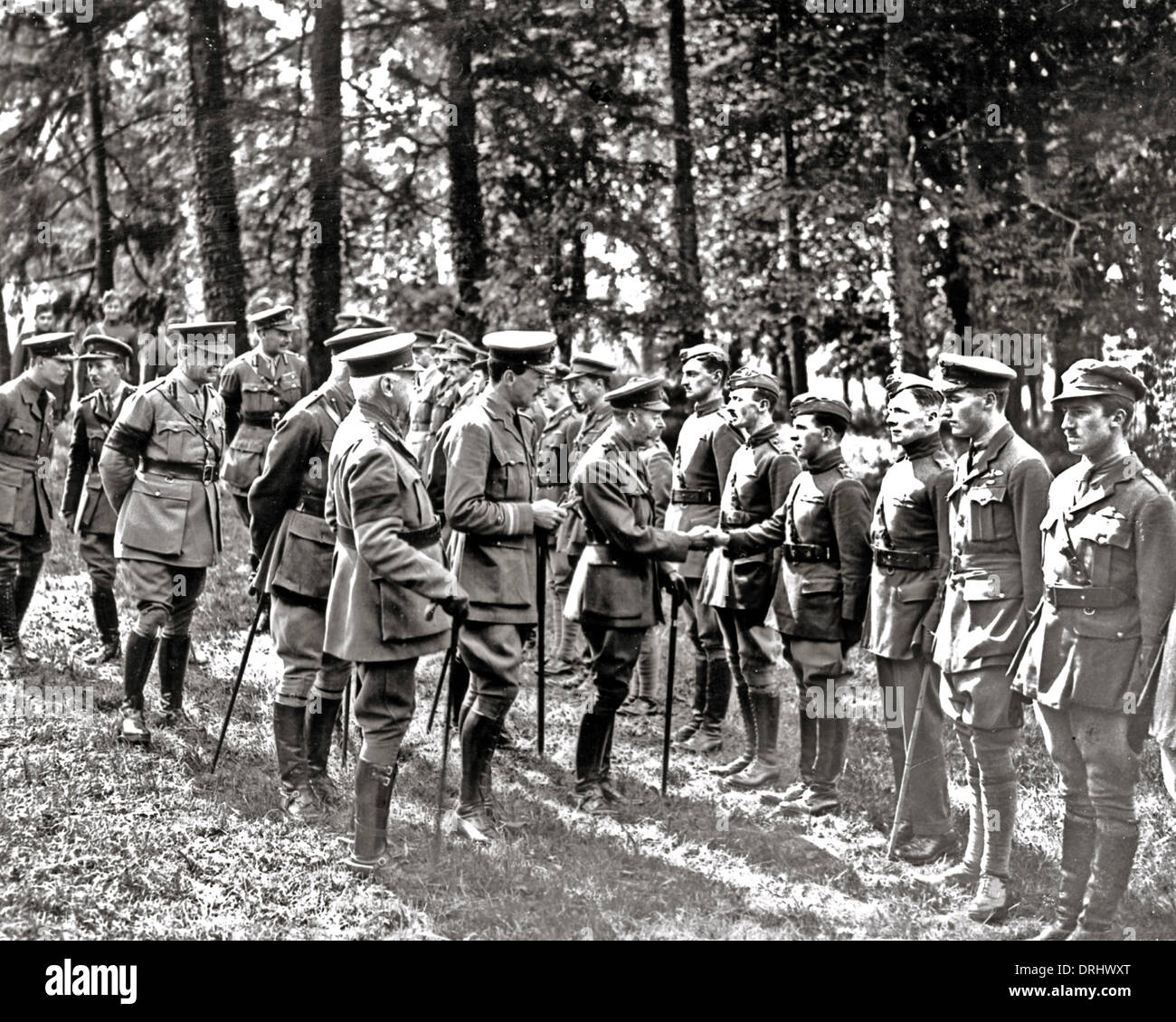 King George V with RAF pilots, Western Front, WW1 Stock Photo - Alamy