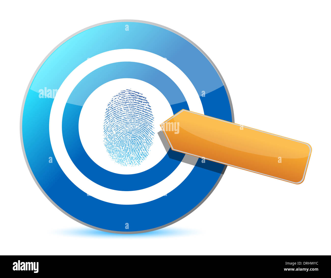target and fingerprint illustration design over a white background ...