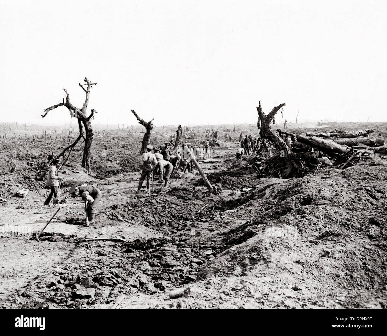 British soldiers making road through captured ground, WW1 Stock Photo ...