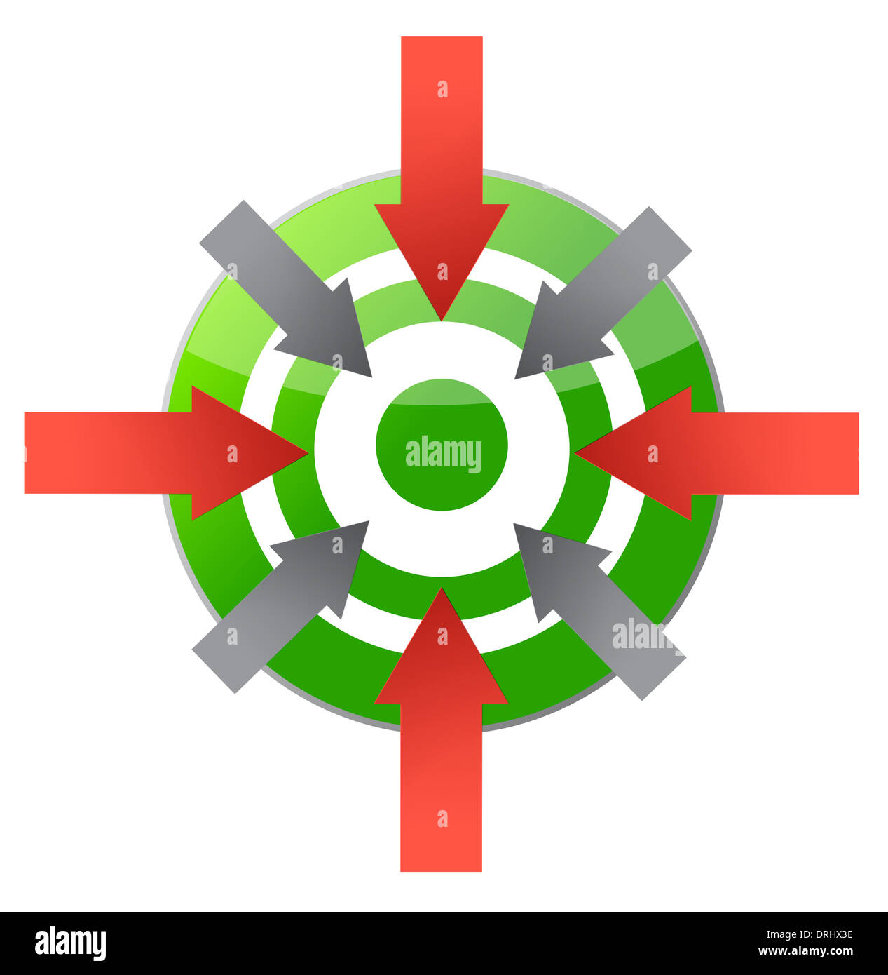 target pointing to center illustration design over white Stock Photo ...