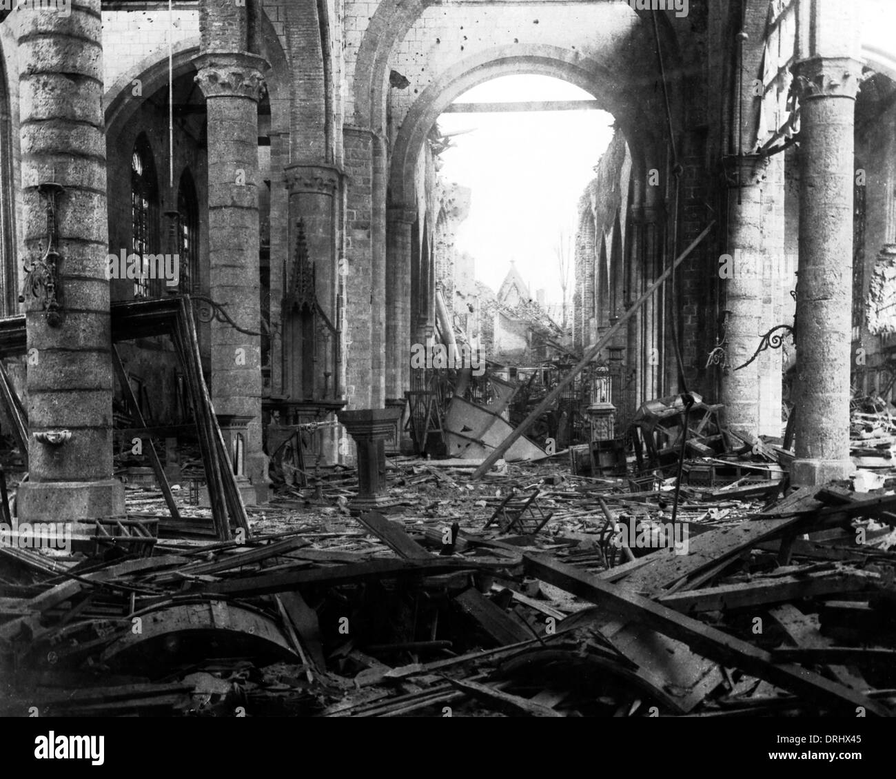 Ruined church at Ypres, Belgium, Western Front, WW1 Stock Photo - Alamy