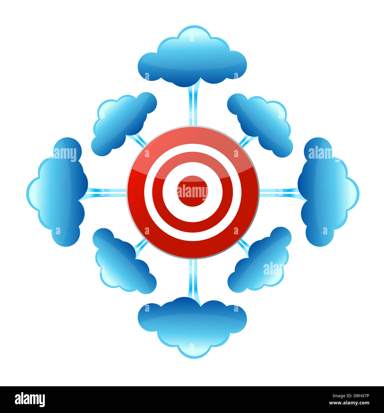 Cloud Computing target illustration design over a white background ...