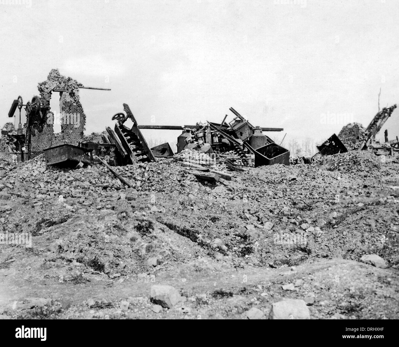 Remains of a brickworks, Western Front, France, WW1 Stock Photo - Alamy