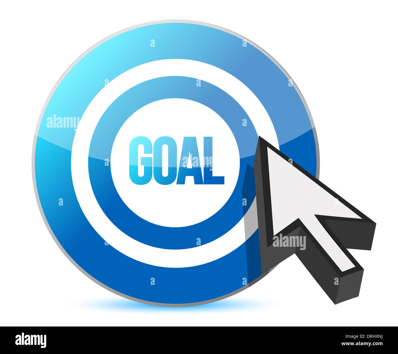 target goal with cursor illustration over white Stock Photo - Alamy