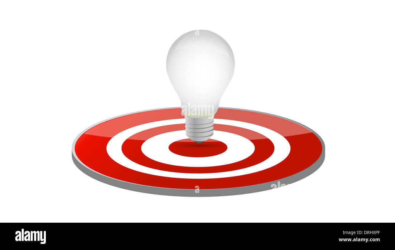 light bulb target illustration design over a white background Stock ...