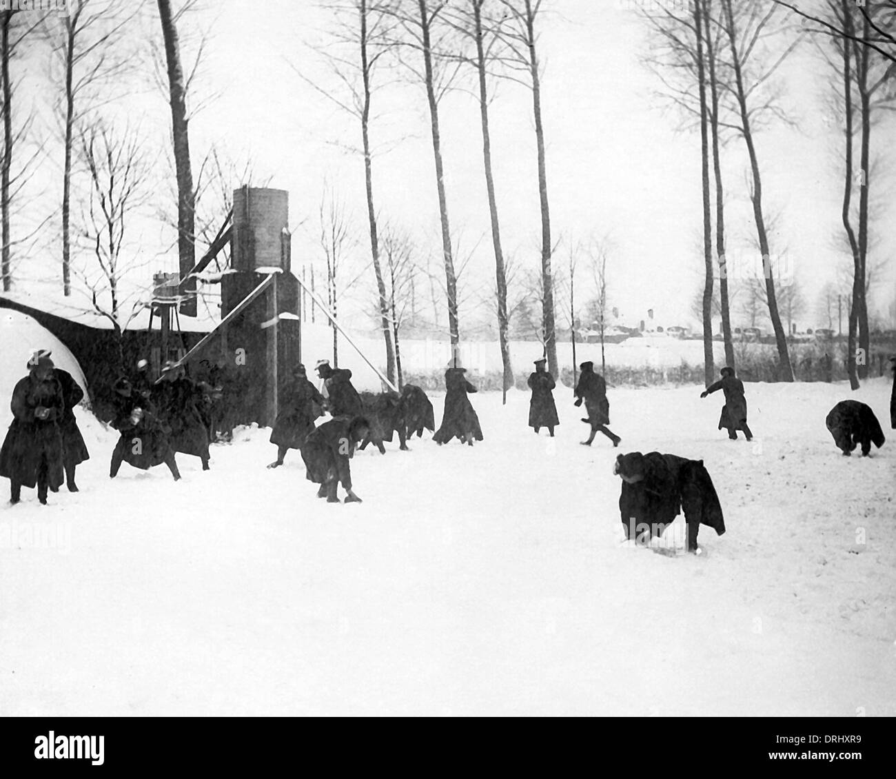 Fun in snow on Black and White Stock Photos & Images - Alamy