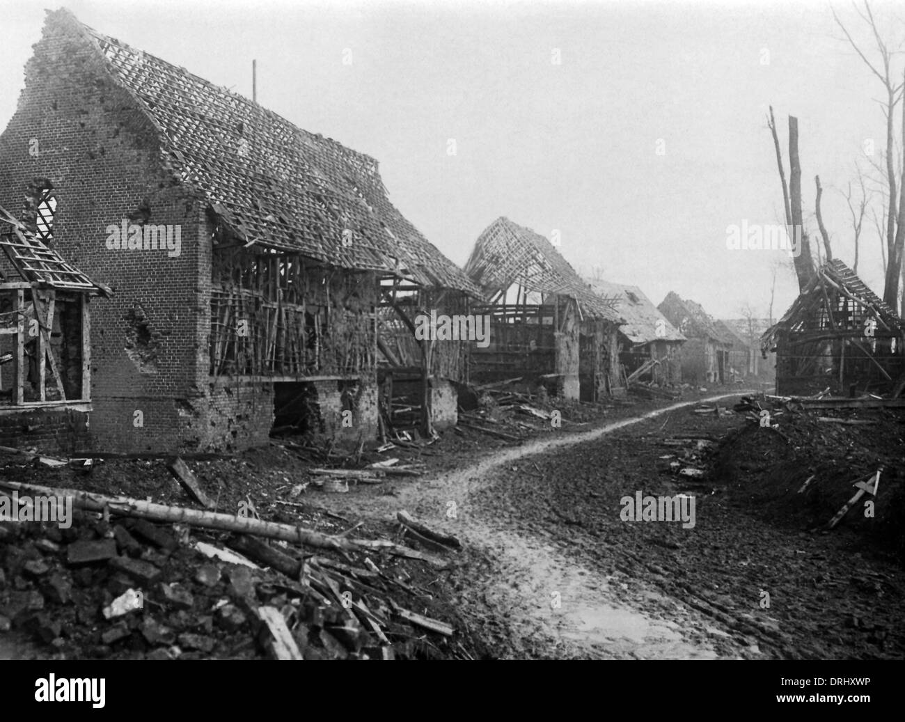 Street in Thilloy, near Bapaume, France, WW1 Stock Photo - Alamy