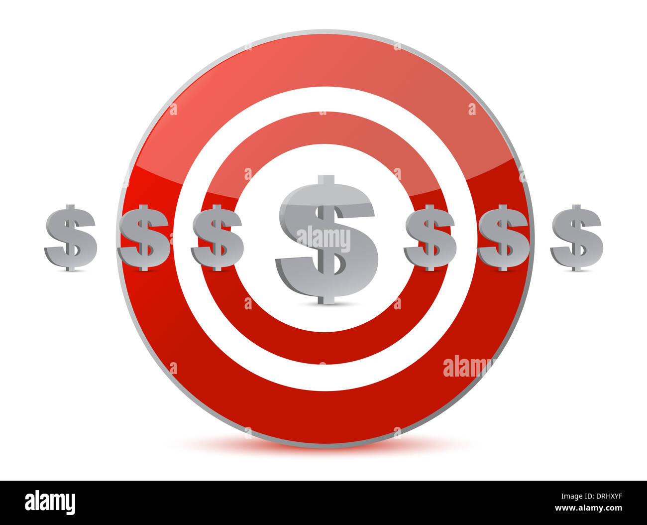 dollar target illustration design over a white background design Stock ...