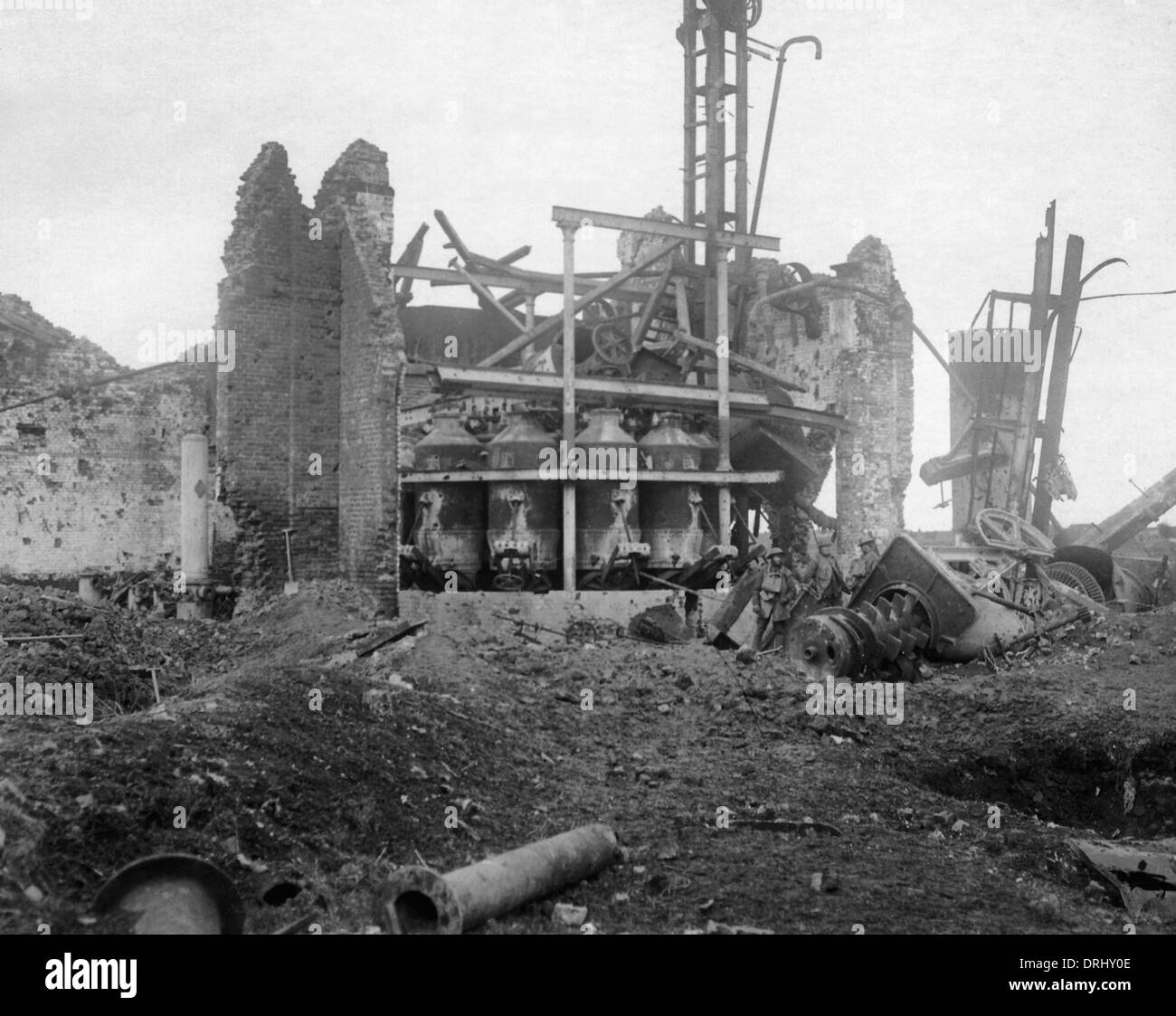 Ruined factory at Serre, Western Front, WW1 Stock Photo - Alamy