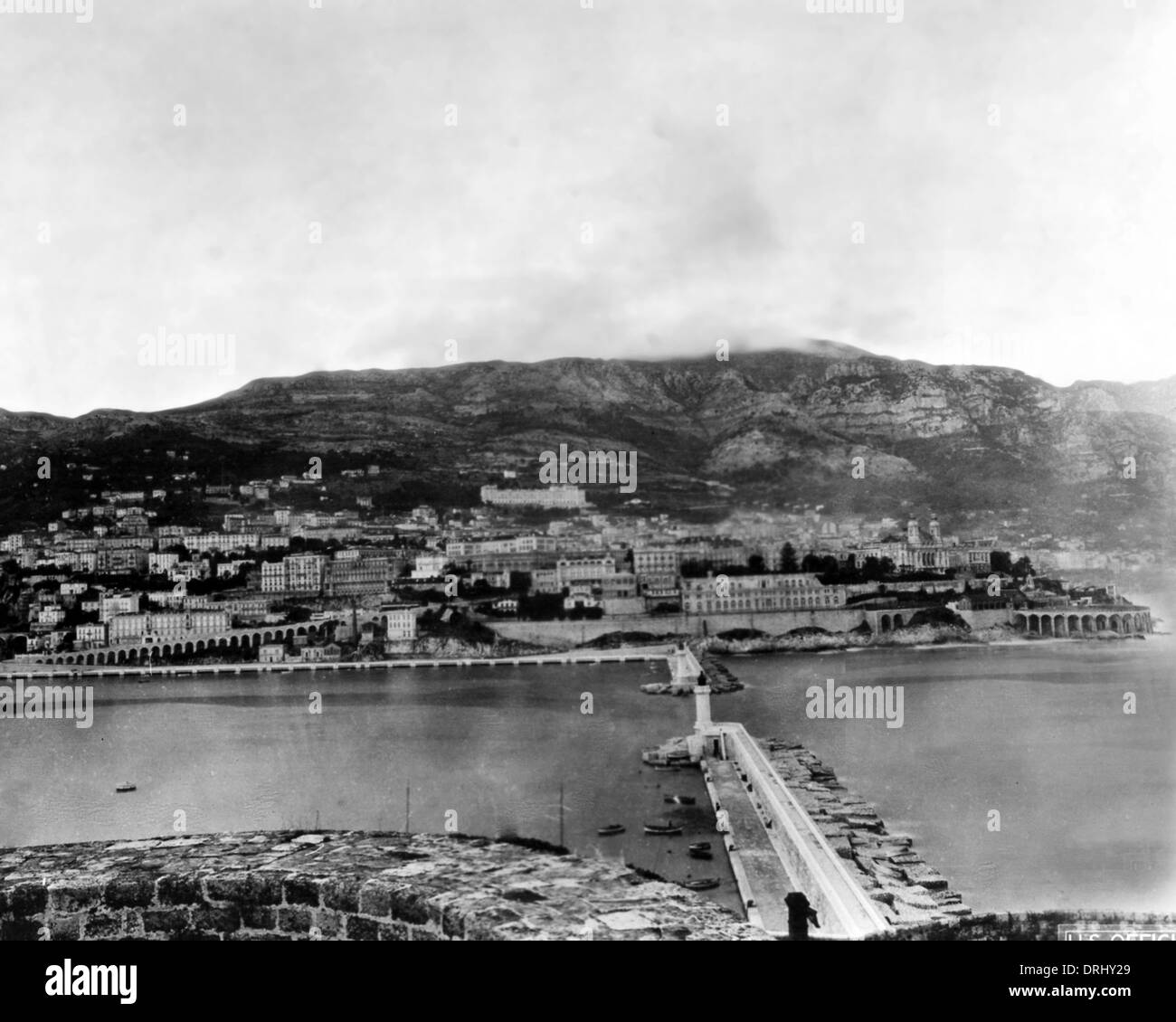 View of a riverside town in France, WW1 Stock Photo - Alamy