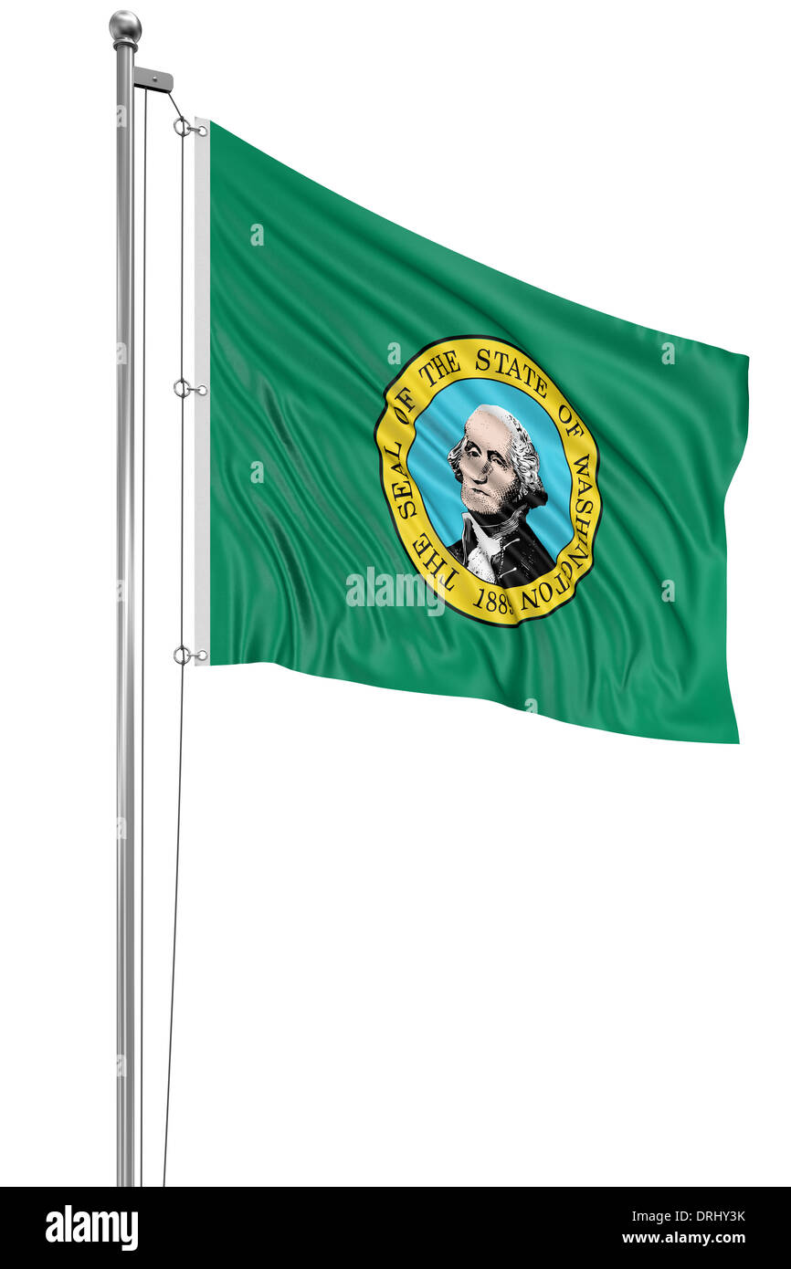 3D Washington Flag Stock Photo - Alamy