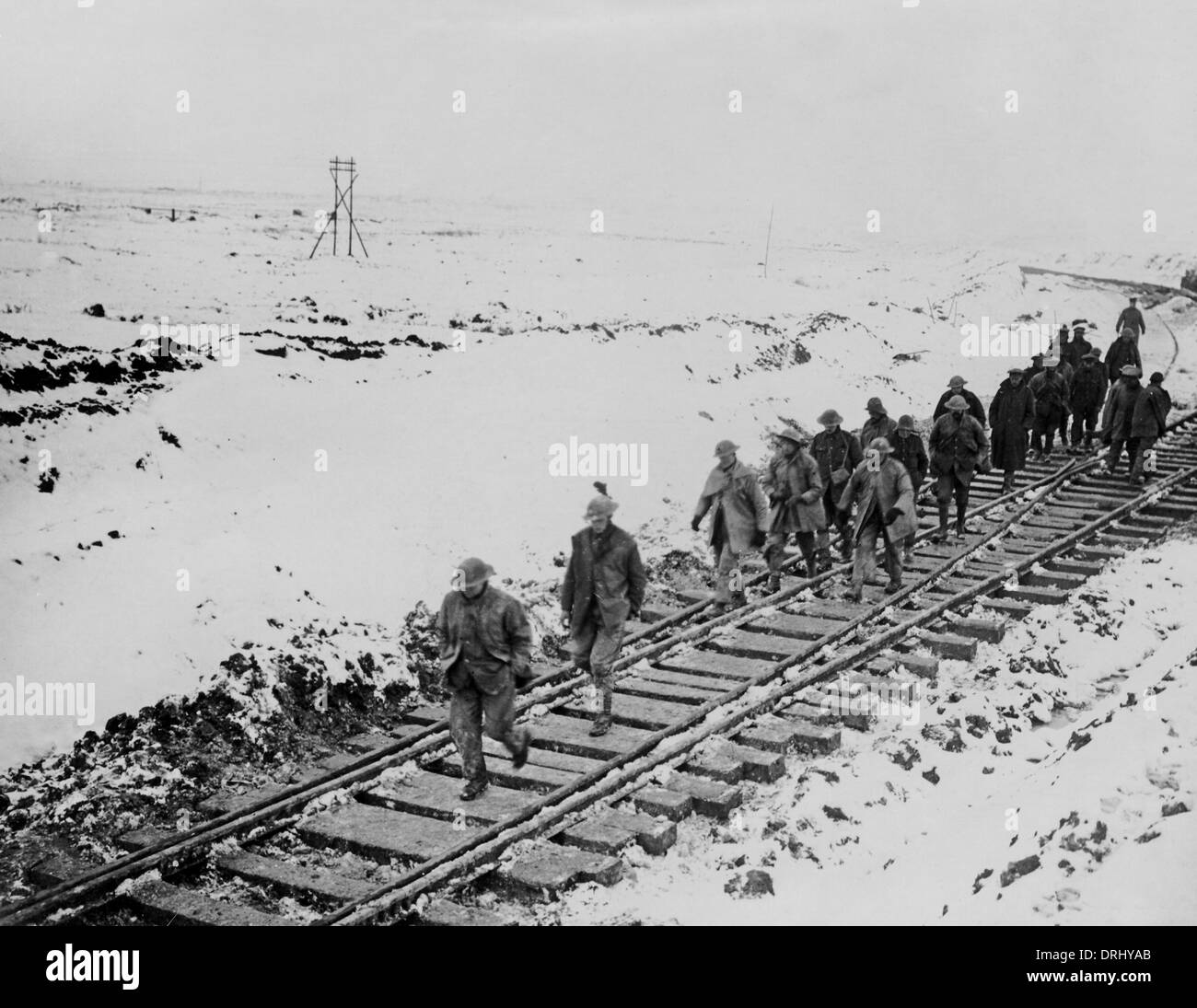 British soldiers in snow, Western Front, WW1 Stock Photo - Alamy