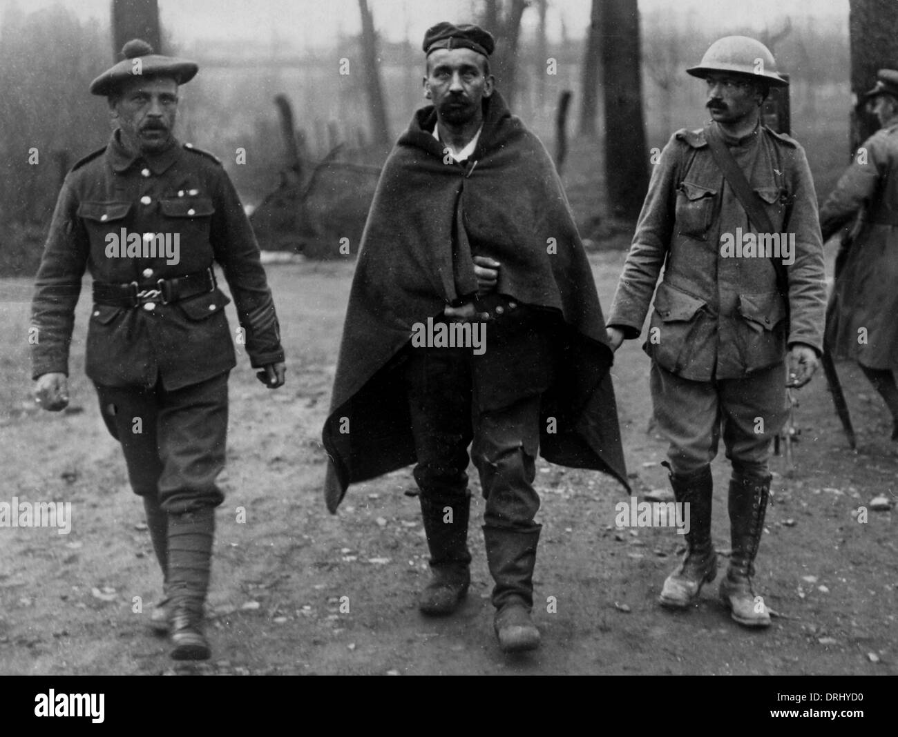 Wounded German prisoner, Western Front, WW1 Stock Photo - Alamy