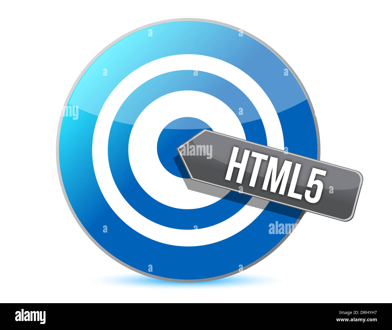 bullseye target internet html5 illustration design over white ...
