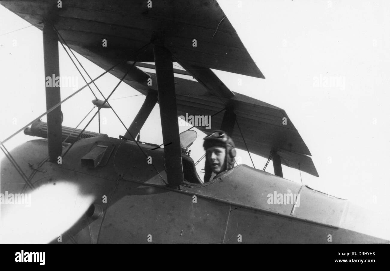 British pilot in his biplane, WW1 Stock Photo - Alamy