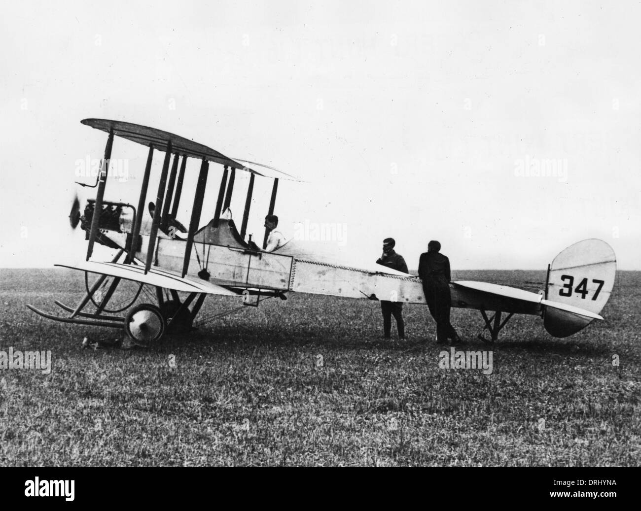 British BE2 biplane on an airfield, WW1 Stock Photo - Alamy