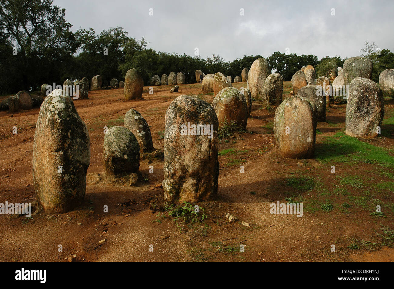 Portugal. Near Evora. The Cromlech of the Almendres. Megalithic complex ...