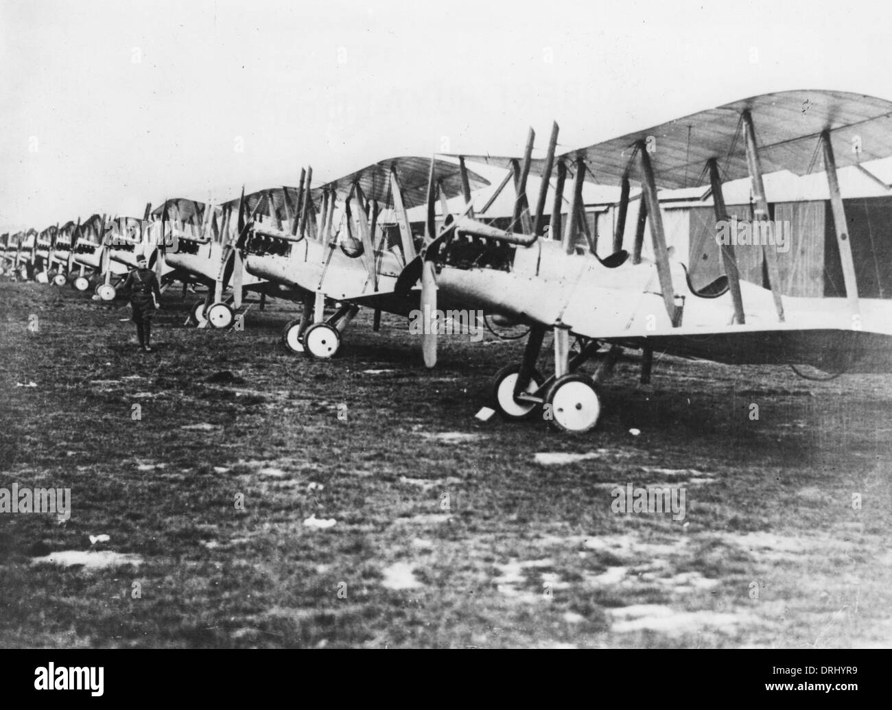 British BE2C biplanes on an airfield, Gosport, WW1 Stock Photo - Alamy