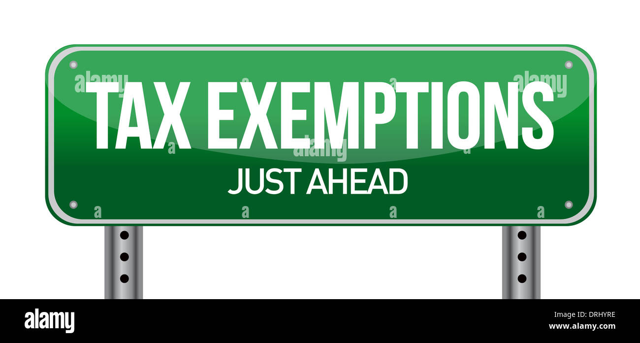 Tax exemptions sign illustration design over a white background Stock ...