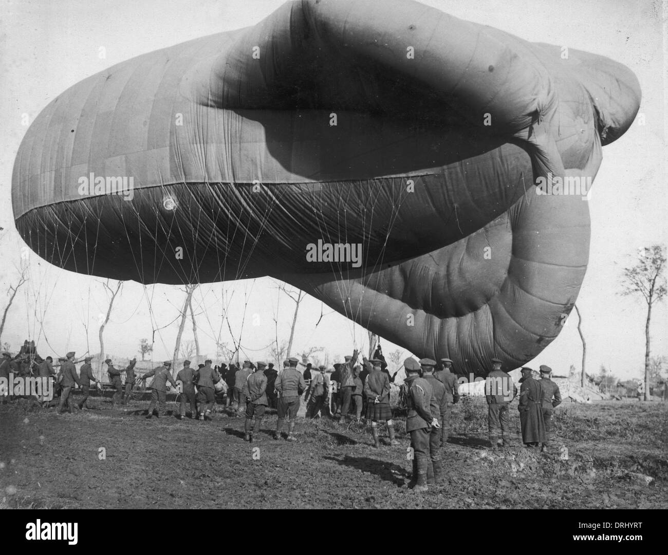 Brtish observation balloon near Ypres, Flanders, WW1 Stock Photo - Alamy