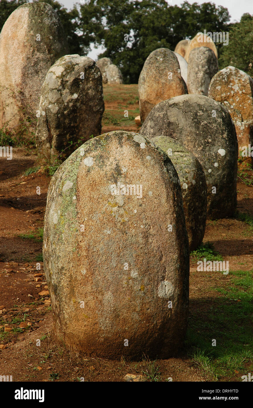 Portugal. Near Evora. The Cromlech of the Almendres. Megalithic complex ...