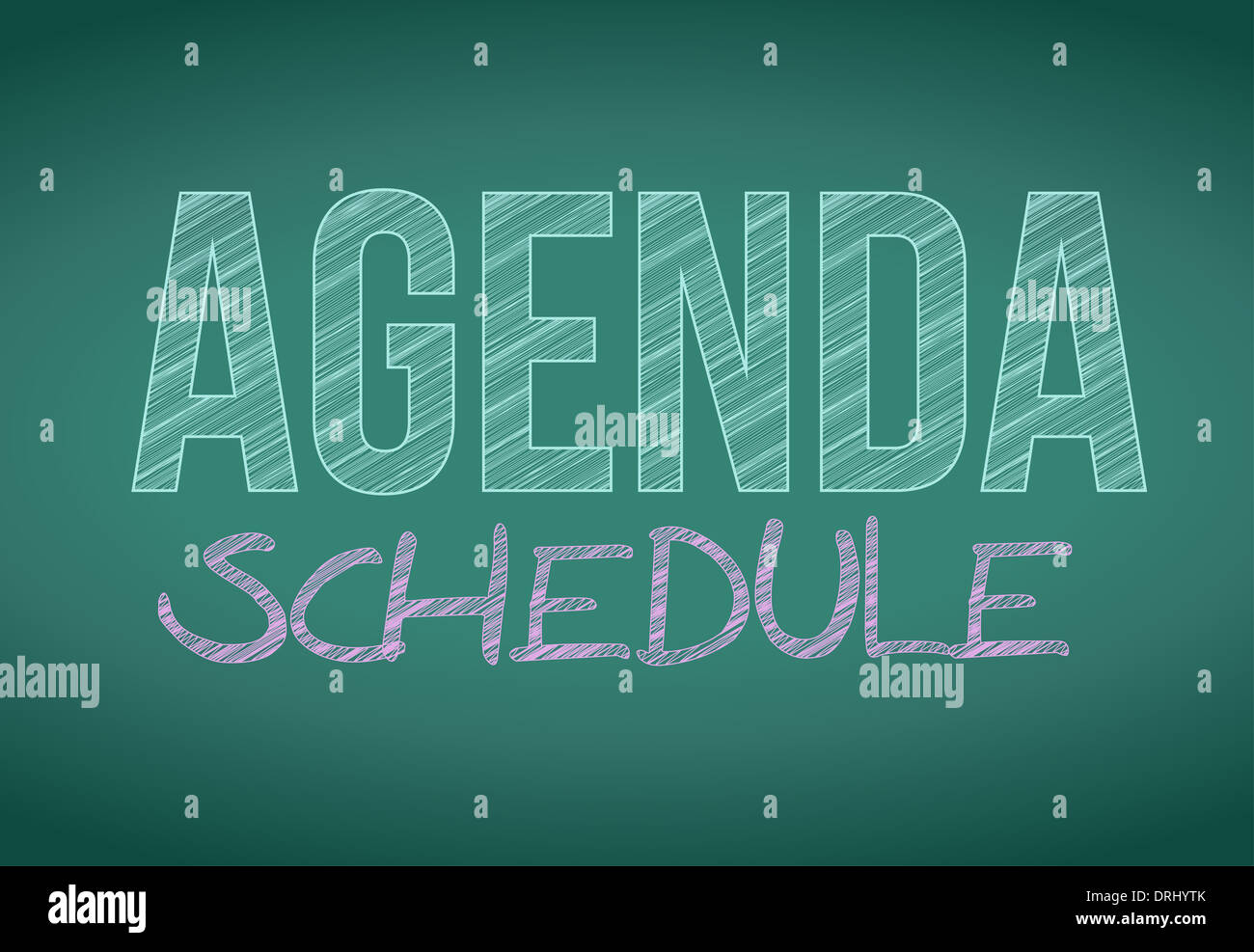 agenda schedule message written on a blackboard. illustration design ...