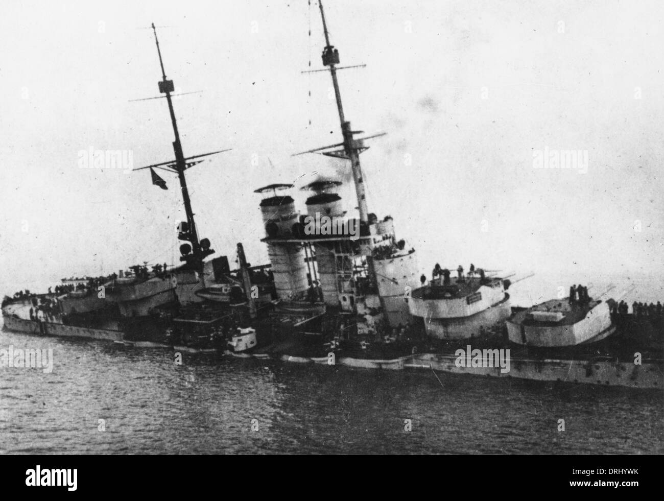 Sinking of SMS Szent Istvan, Austrian battleship, WW1 Stock Photo - Alamy