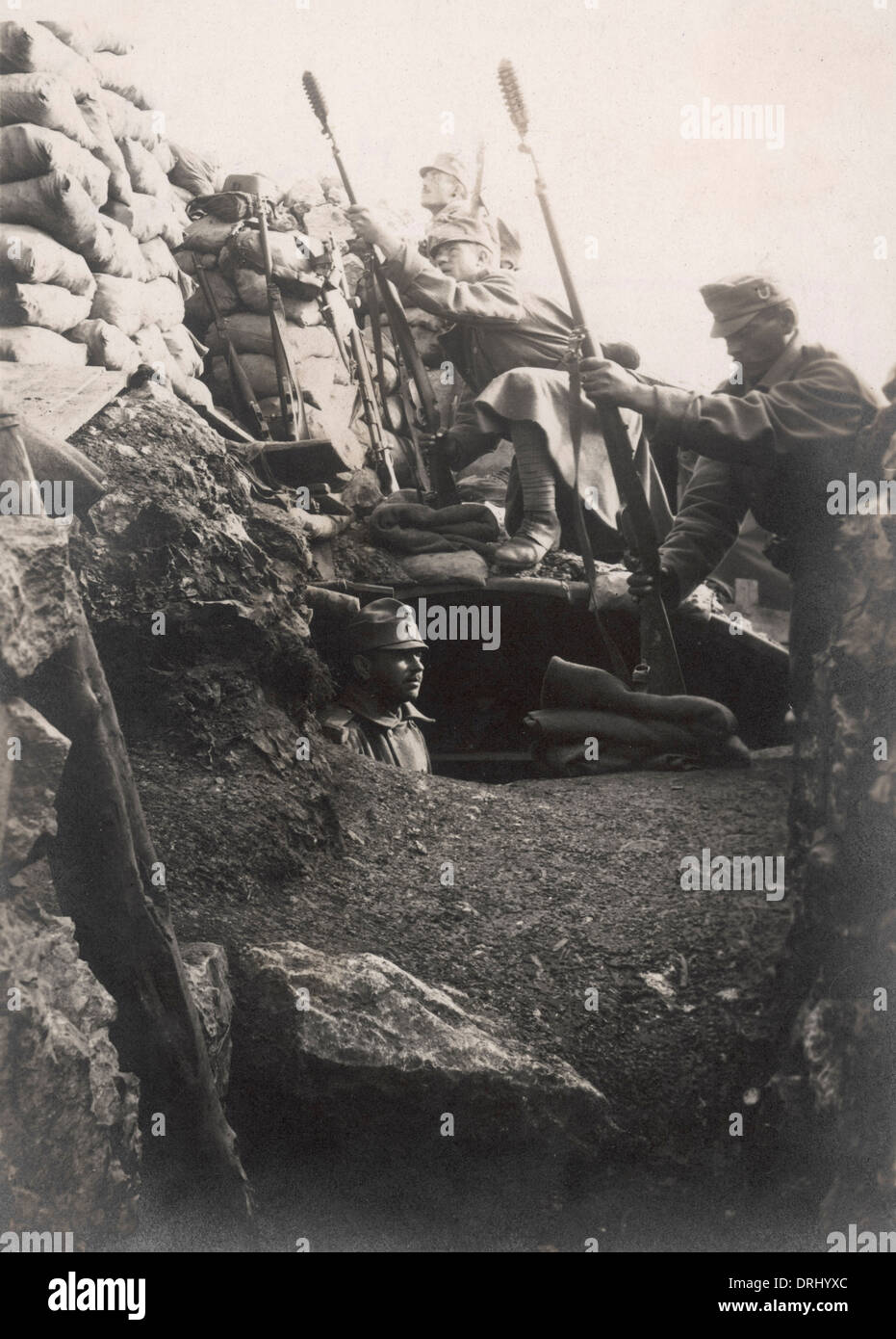 Austrian soldiers with rifle grenades, WW1 Stock Photo - Alamy