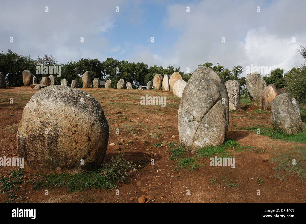 Portugal. Near Evora. The Cromlech of the Almendres. Megalithic complex ...