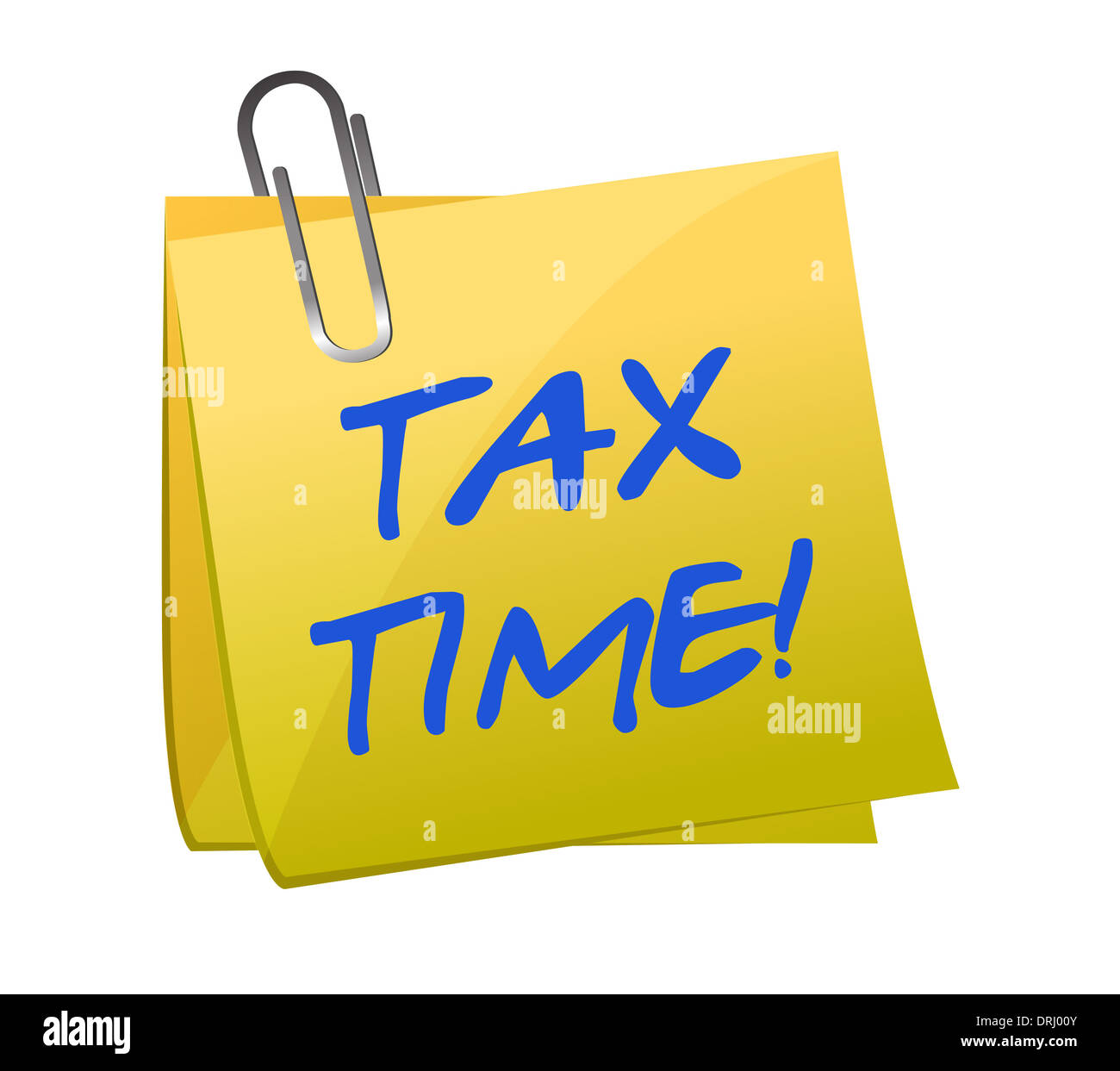 tax time post it illustration design over a white background Stock ...