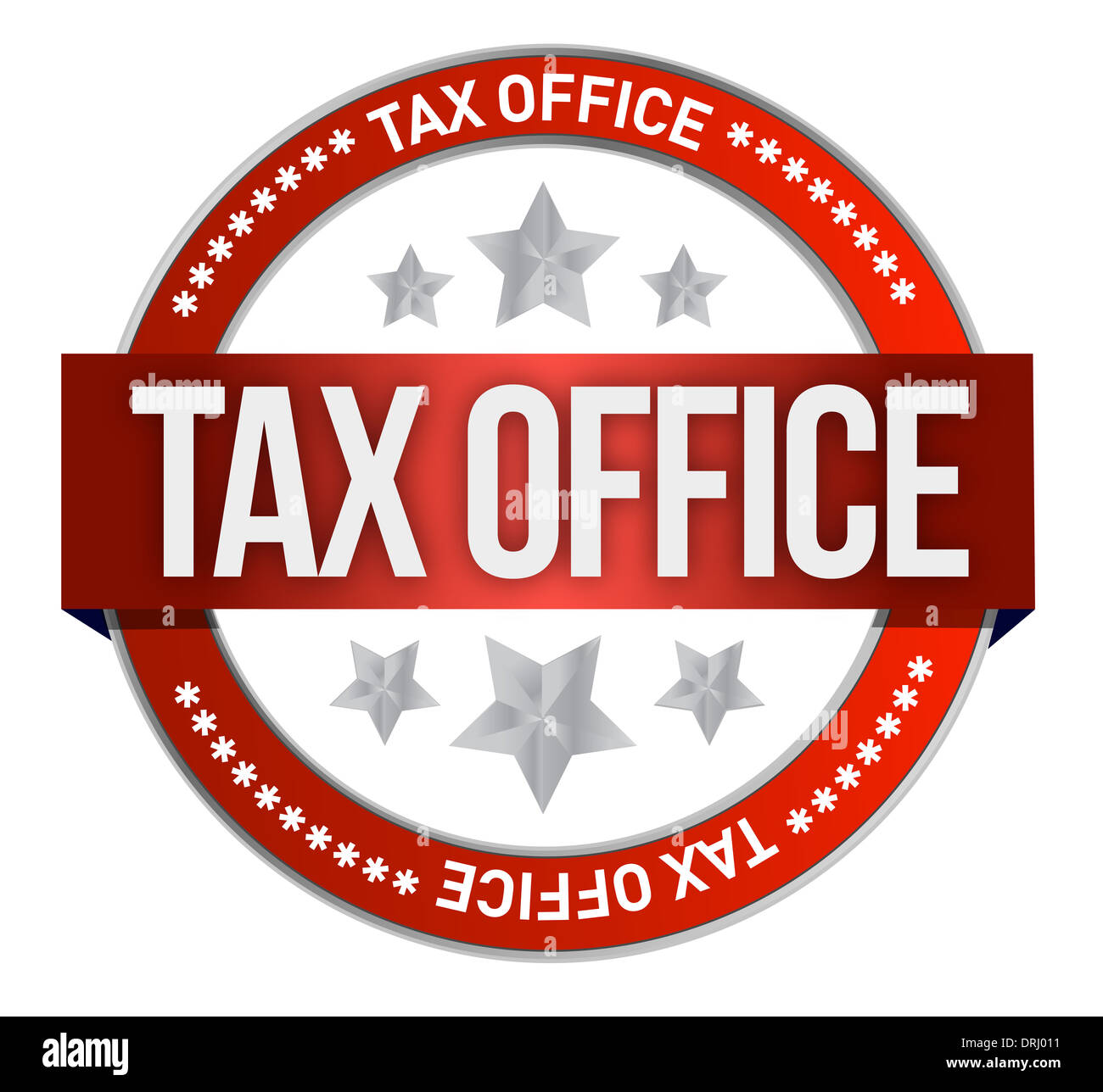 rubber stamp marked with tax office illustration design over white ...