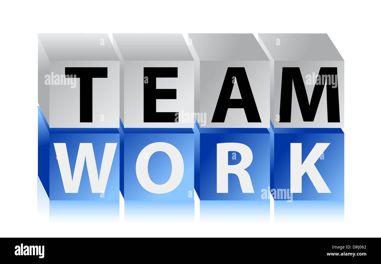 teamwork cubes illustration design over a white background Stock Photo ...