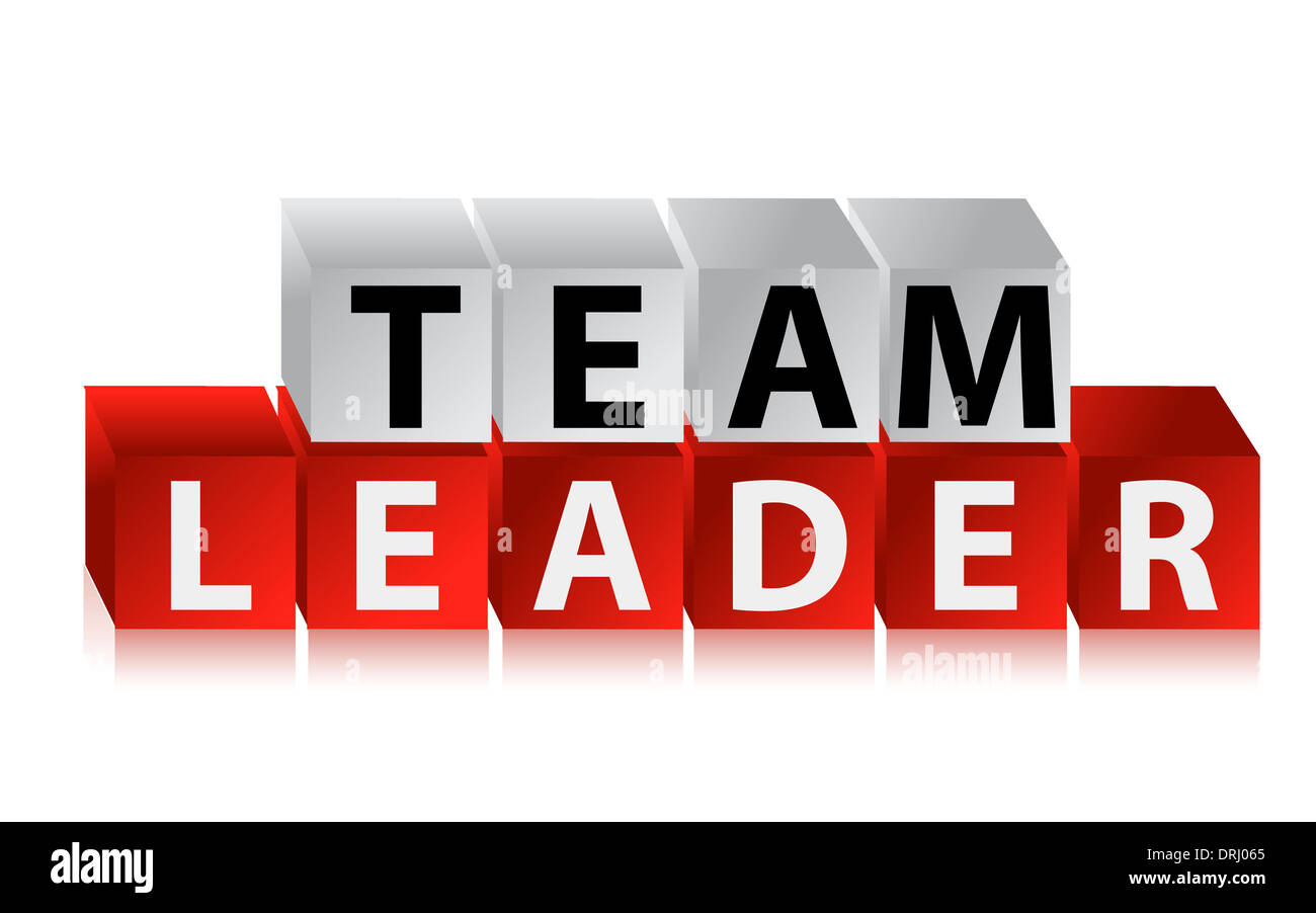 Team Leader - text with red cubes illustration design Stock Photo - Alamy