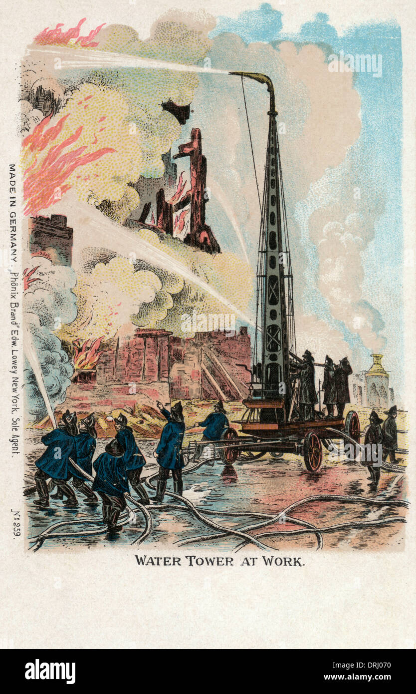 New York - Firefighting - Water Tower at Work Stock Photo - Alamy