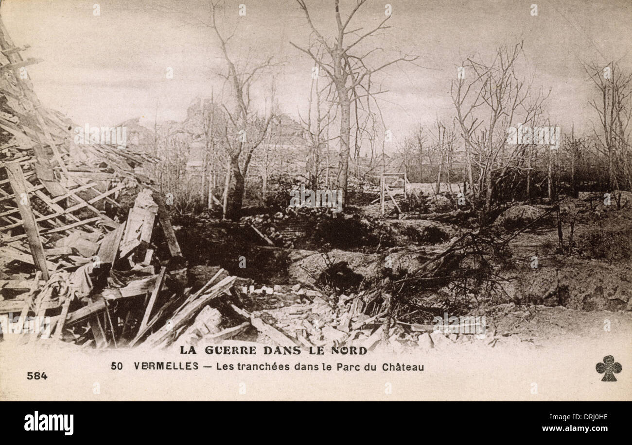 WWI - Devastation at Vermelles, France Stock Photo - Alamy