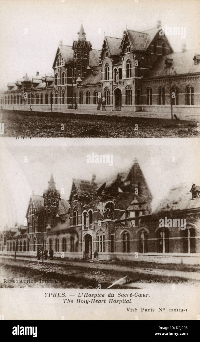 WWI - Ypres, Belgium - The Sacred Heart Hospital Stock Photo - Alamy