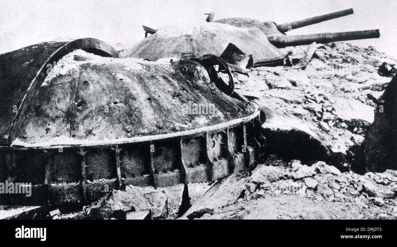 Damaged fort after Battle of Tutrakan, Romania, WW1 Stock Photo - Alamy