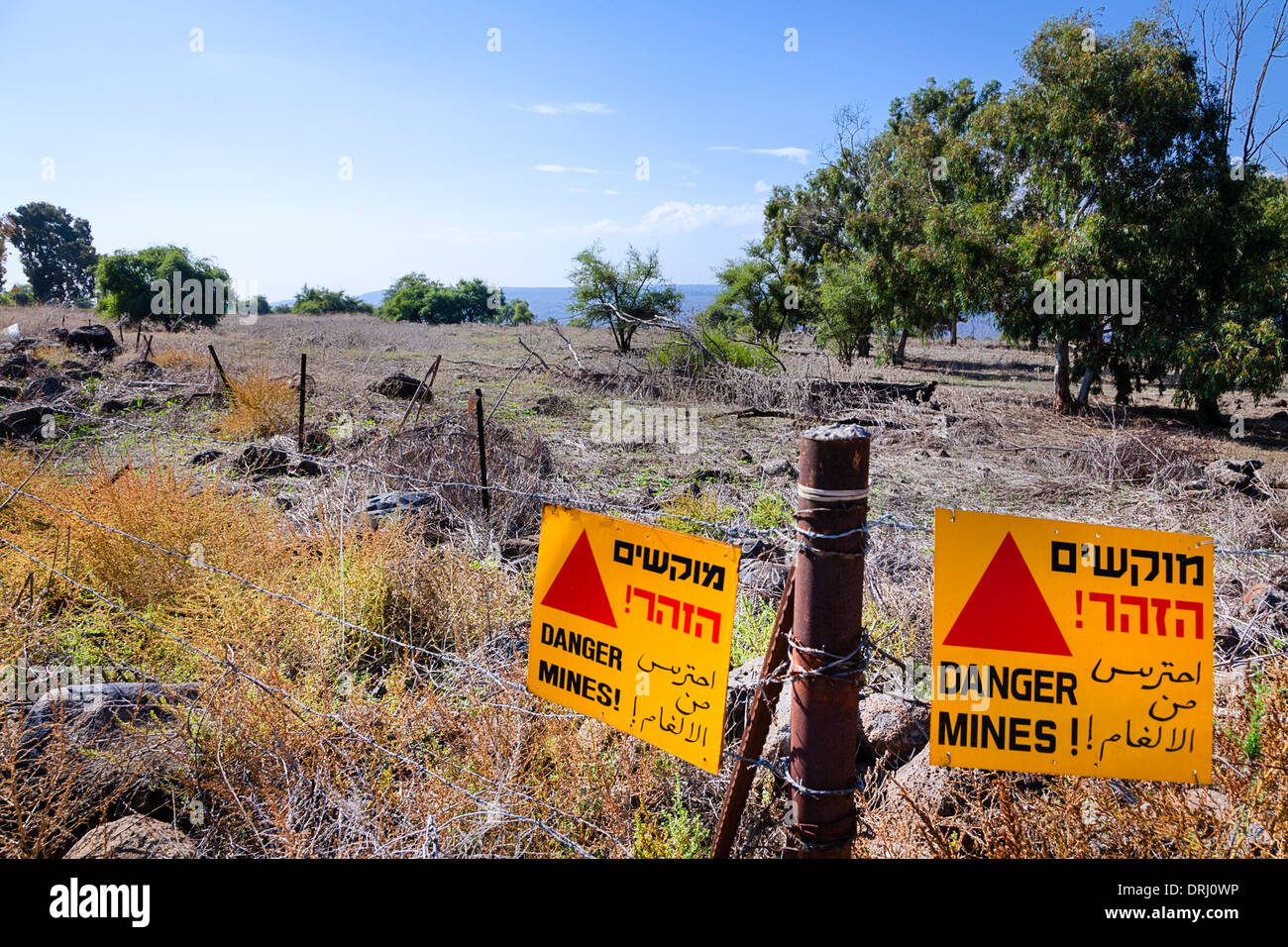 Mine field in Golan Heights in Israel Stock Photo - Alamy