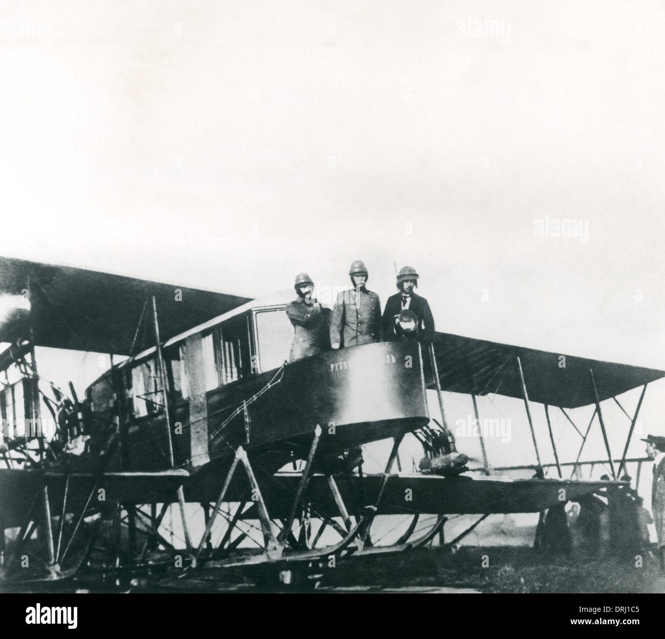 Russian Ilya Muromets Sikorsky biplane and crew, WW1 Stock Photo ...
