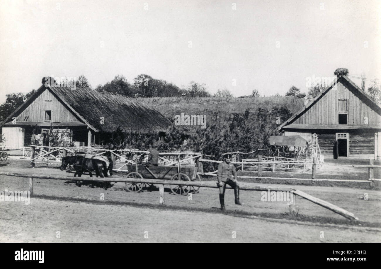 Scene in a Russian village during WW1 Stock Photo - Alamy