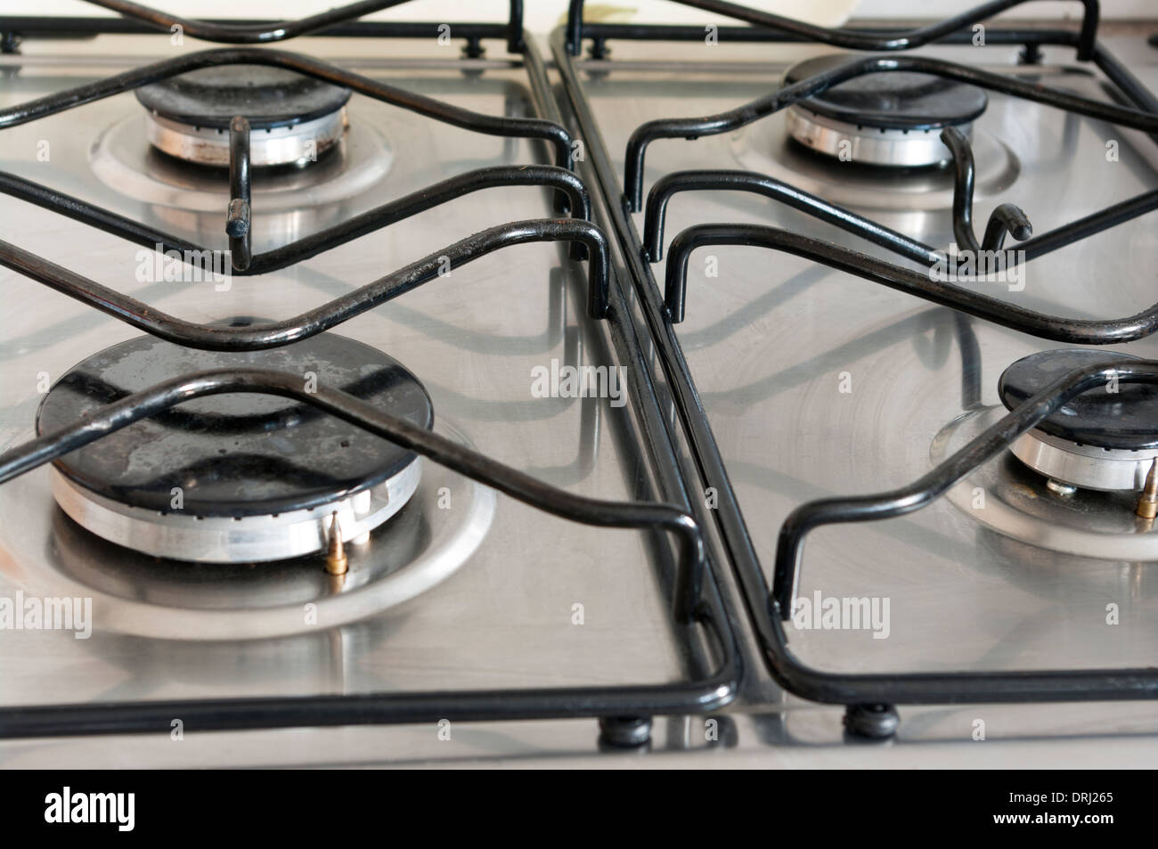 Gas Cooker Rings Unlit Stock Photo - Alamy