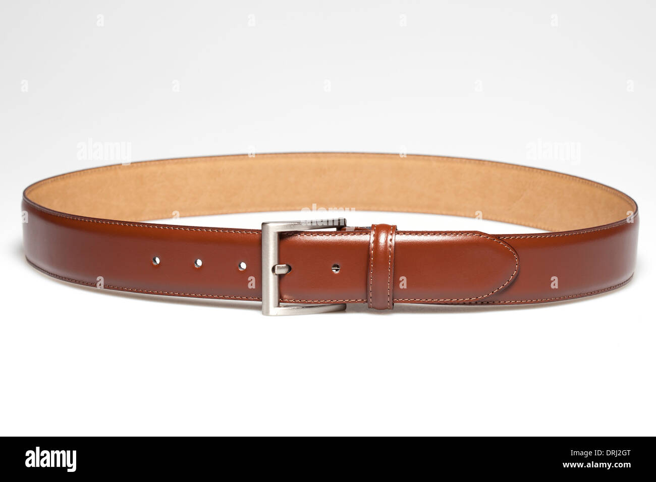 brown leather belt isolated on white background Stock Photo - Alamy