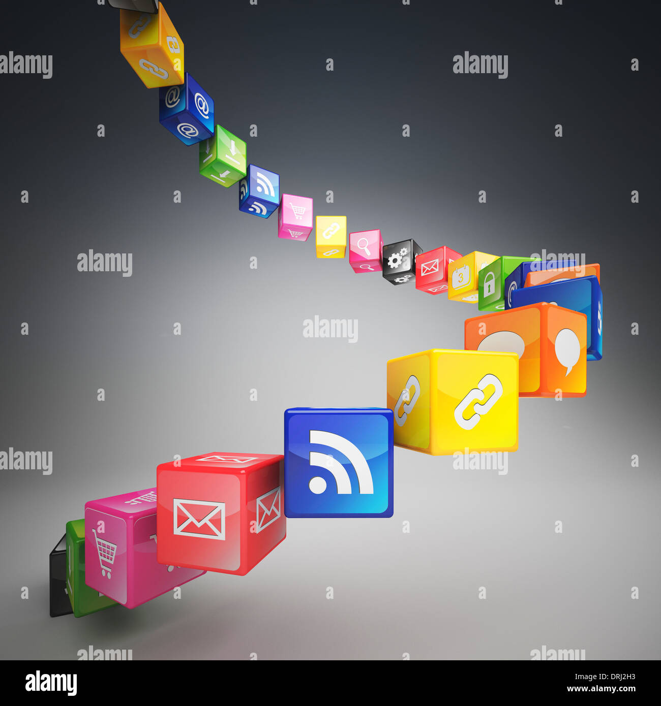 3d cubes and smart icon Stock Photo - Alamy